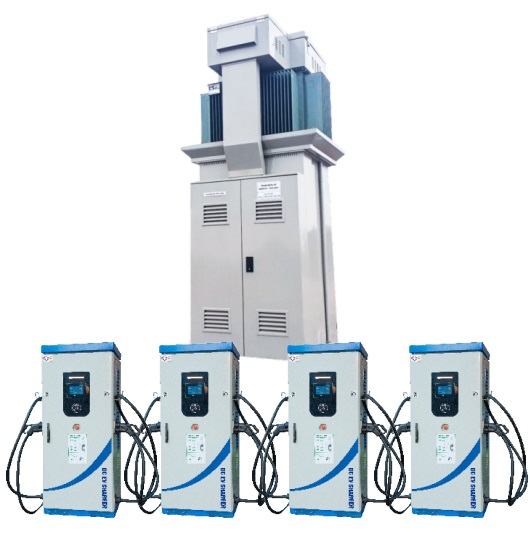 Integrated transformer + charging station